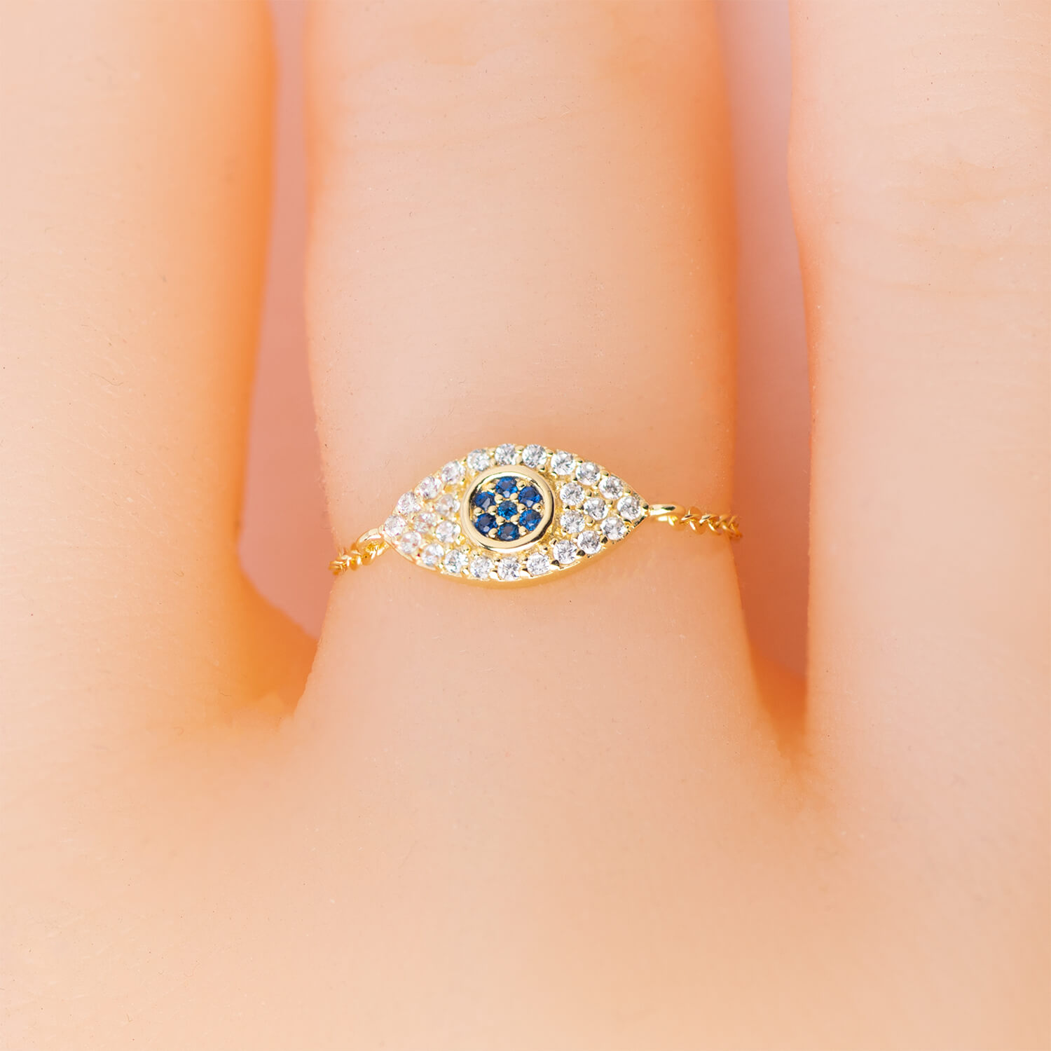 خاتم فضة 925 ذهبي ناعم مقاس حر » OZEN